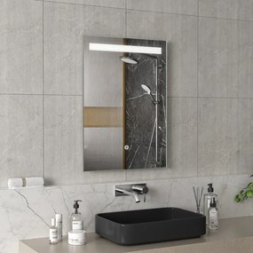 Erga Scarlet, obdélníkové LED zrcadlo 50x70cm, 345 lm, 3 barvy světla, přední osvětlení, ERG-V01-128-5070-00