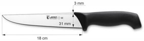KOLIMAX Kuchyňský nůž JERO 18 cm/31 mm, rukojeť z černého elastomeru