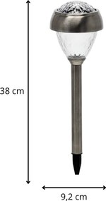 Solární LED lampa Leya teplá bílá/stříbrná