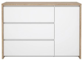 Bílá/v přírodní barvě komoda v dekoru dubu 119x84x48 cm Next – Tvilum