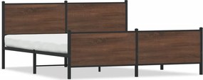 Kovový rám postele bez matrace hnědý dub 183 x 213 cm 3301374