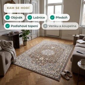 Angel Carpet, Kusový koberec Sultan 42 Beige, 120x170, béžová, kancelář