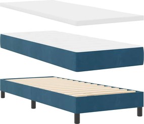 Postel s boxspringem s čelo Tmavě moddrá 80 x 200 cm samet 3340308