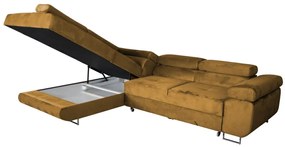 ANTEX MALIBU rozkládací sedací souprava s úložným prostorem žlutá 277 x 70-89 x 203 cm