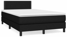Box spring postel s matrací a LED černá 120x190 cm textil 3270034