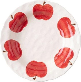 Keramická servírovací mísa s jablíčky a vlnitým okrajem - Ø 22*4 cm