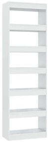 Knihovna / dělicí stěna bílá s vysokým leskem 60 x 30 x 198 cm - Default Title