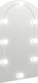vidaXL Zrcadlo s LED světly 90 x 45 cm sklo obloukové [3102978]