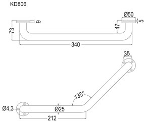 Mereo madlo vanové 20x20 cm nerez KD806
