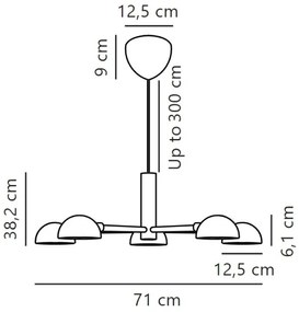 DFTP by Nordlux - Lustr na lanku NOMI 5xE14/8W/230V černá