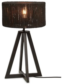 Černá stolní lampa se stínidlem z juty (výška 51 cm) Iguazu – Good&amp;Mojo