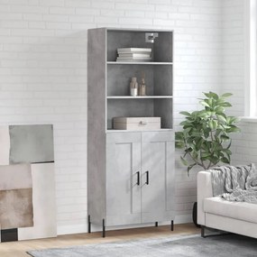 Skříň highboard betonově šedá 69,5x34x180 cm kompozitní dřevo 3189969