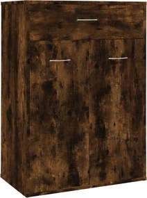 skříňka na boty, botník, 1 zásuvka, 2 dvířka, dřevo, 85x61x36 cm, kouřový dub, Dekorino BB20260064