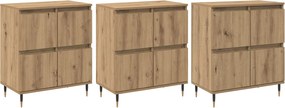 Úložná skříňka 3 ks Artisanový dub 60 x 35 x 70 cm 3394510