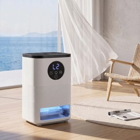 HOMCOM tichý mini odvlhčovač 1,4 l s RGB světlem, bílý