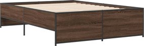 Rám postele hnědý dub 140 x 190 cm kompozitní dřevo a kov 3279901