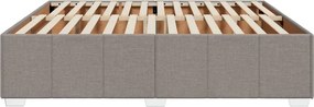 Rám postele bez matrace taupe 200 x 200 cm textil 3284864