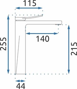 Rea Soul - Vysoká umyvadlová baterie, Černá-Zlatá, REA-B9961