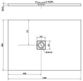 Polysan, FLEXIA sprchová vanička z litého mramoru s možností úpravy rozměru 130x90x3cm, 72896