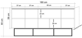 Designová komoda Felipe II 180 cm borovice