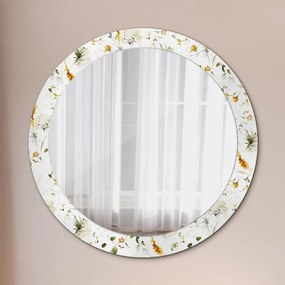 Kulaté dekorativní zrcadlo na zeď Polní květiny fi 80 cm