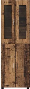 Vysoký bufet FLORIN 60 x 35 x 182 cm Staré dřevo 3397922