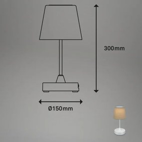 Brilo - LED Stmívatelná nabíjecí stolní lampa LED/3W/5V IP44 stříbrná/béžová