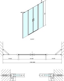Polysan Polysan, ZOOM LINE sprchové dveře 1800mm, čiré sklo, ZL1417