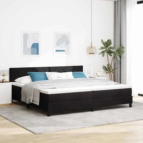 Postel s boxspringem s čelo Černá 200 x 200 cm samet 3339262