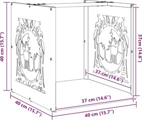 vidaXL Stojan na palivové dřevo 40x40x40 cm [864252] Barva: Povětrnostně odolná ocel