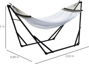 Houpací stojan Outsunny, stojan na závěsné křeslo, stojan s houpací sítí, s nosností do 120 kg, ocel, 263 x 89 x 100 cm, černý