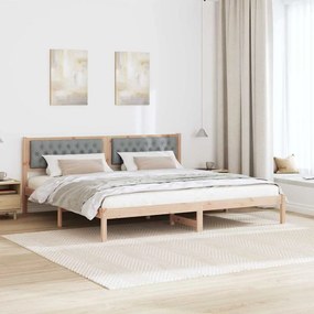 Rám postele Světle šedá 200 x 200 cm Masivní borové dřevo 3394233