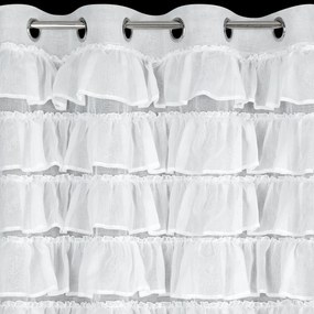ZÁCLONA NA KROUŽCÍCH AURA 140X250 CM BÍLÁ