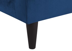 Lenoška čalouněná tmavě modrým sametem LUIRO Beliani