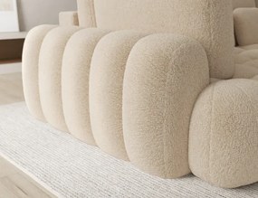 Rohová sedací souprava Cozion s funkcí spaní a úložným prostorem, béžový ženyl, levé provedení