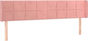 Čelo postele typu ušák růžová 163x16x78/88 cm samet 3118827