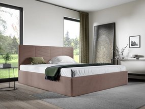 Eka Čalouněná postel ANNA 140x200 cm Barva látky Trinity: Černá (Trinity 2316), Úložný prostor: Bez úložného prostoru