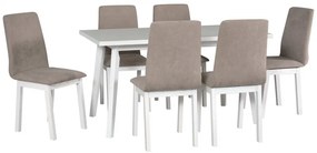 Jídelní stůl OSLO 5 deska stolu artisan, podstava stolu sonoma, nohy stolu bílá