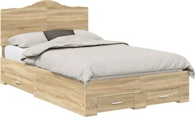 Rám postele s čelo Sonoma dub 120 x 200 cm Kompozitní dřevo 3413623