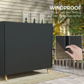 Outsunny Hollywoodský kryt na houpačku Vodotěsný ochranný kryt na zahradní houpačku s UV ochranou Oxford černý 220 x 125 x 172 cm | Aosom.de