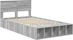 Rám postele s policí Šedá Sonoma 120 x 190 cm Kompozitní dřevo 3408387