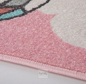 Dětský koberec s balony v pastelové růžové barvě Šířka: 140 cm | Délka: 190 cm