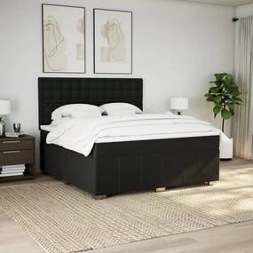 Box spring postel s matrací černá 180x200 cm textil 3291763