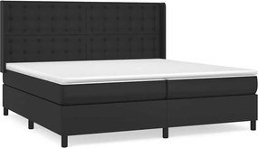 Box spring postel s matrací černá 200x200 cm umělá kůže 3132519