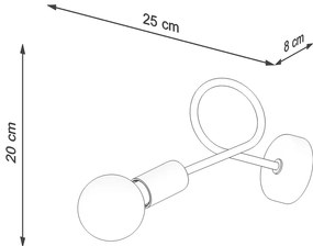 Nástěnné svítidlo Loop 1, černé tělo svítidla