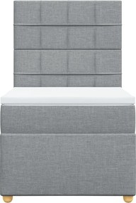 Box spring postel s matrací světle šedá 90x190 cm textil 3293435