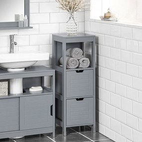 Sobuy FRG127-SG Koupelnová komoda koupelnová skříňka s podložkou koupelnový nábytek tmavě šedý cca: 30x90x30cm