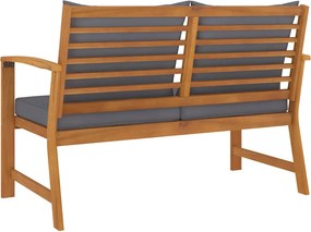 Zahradní lavice 120 cm tmavě šedá poduška masivní akácie 311830