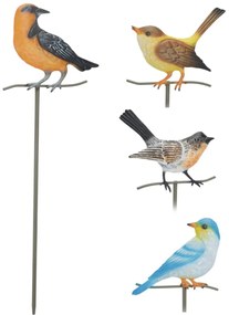 Zapichovací zahradní dekorace Birds, sada 4ks, 45 cm, kov, vícebarevná