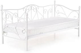 Jednolůžková postel Vintage Kovový rám Bílá PRIAM